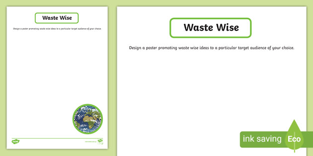 Waste Wise Poster Design Worksheet