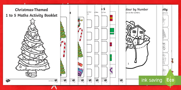 👉 EYFS Christmas-Themed Numbers to 5 Maths Activity Booklet