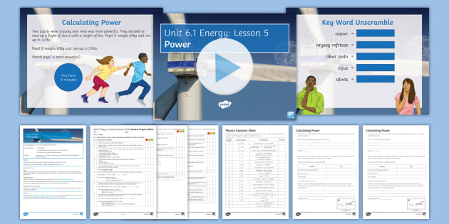 AQA Energy Lesson 5: Power | Beyond Secondary (teacher made)