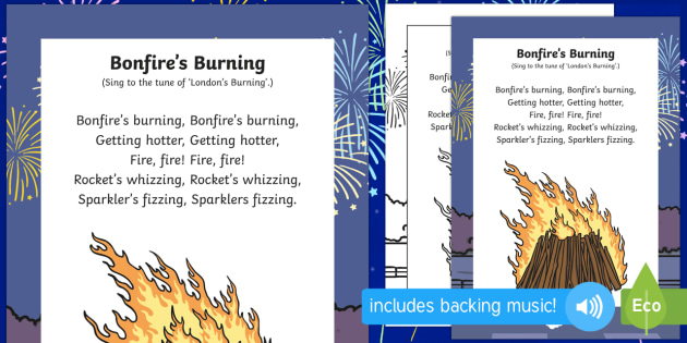 Bonfires Burning Rhyme (teacher made)