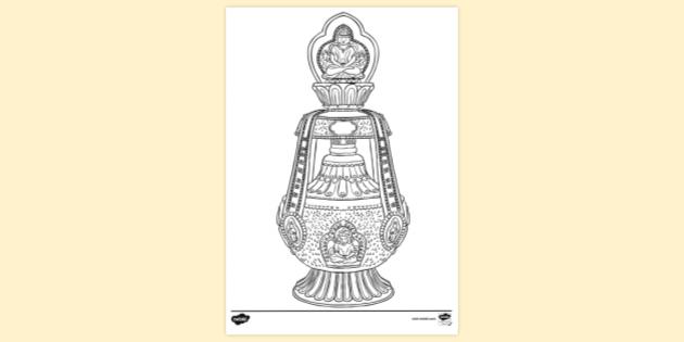 FREE! - Buddhist Kalasha Colouring Sheet | Colouring Sheets