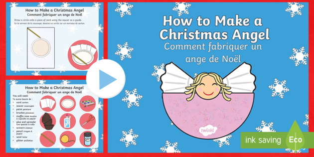 Christmas Angel Craft Activity PowerPoint English/French - Christmas Angel