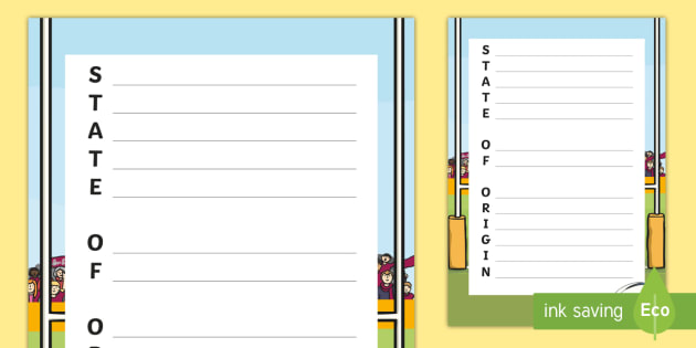 State of Origin Acrostic Poem (teacher made)
