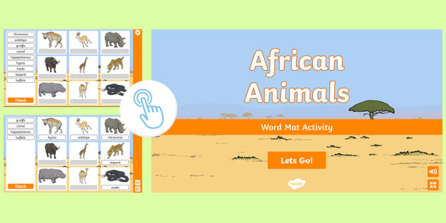 Interactive African Animals Word Mat Activity | Twinkl Go!