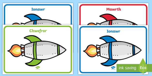 Cardiau Fflach Misoedd y Flwyddyn ar Rocedi (teacher made)