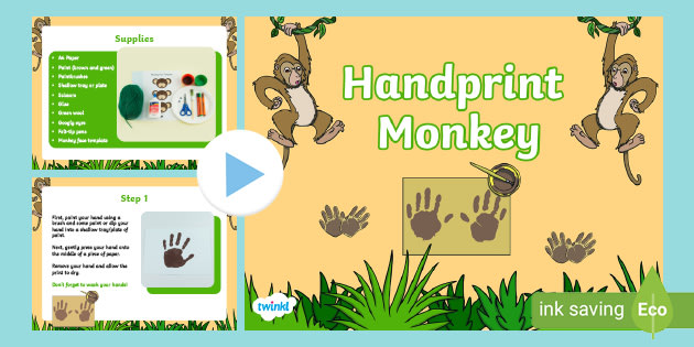 Handprint Monkey Craft Instructions PowerPoint