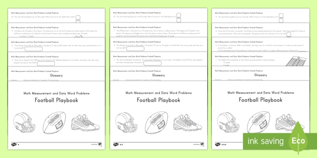 Fourth Grade Football Measurement & Data Activity Booklet