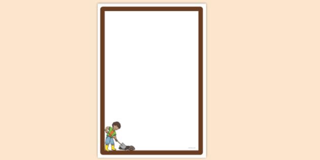 FREE! - Simple Blank Boy Digging Hole Page Border