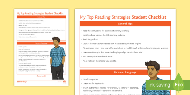 My Spanish Reading Strategies Top Tips (teacher made)