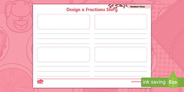 Wombat's Picnic Design a Fractions Story Worksheet
