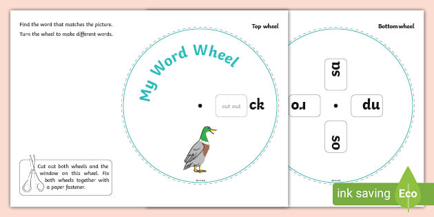 FREE! - Phonics Digraph Word Wheel (ck) (teacher made)
