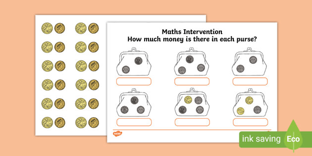 Maths Intervention Adding Coins Activity (teacher made)