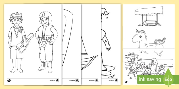 Seaside Colouring Sheets | Seaside Pictures to Colour