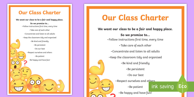 😊 Class Charter Emoji Themed Display Poster