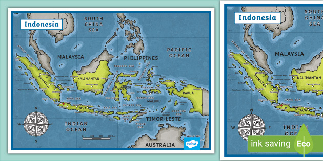 Large Wall Map of Indonesia