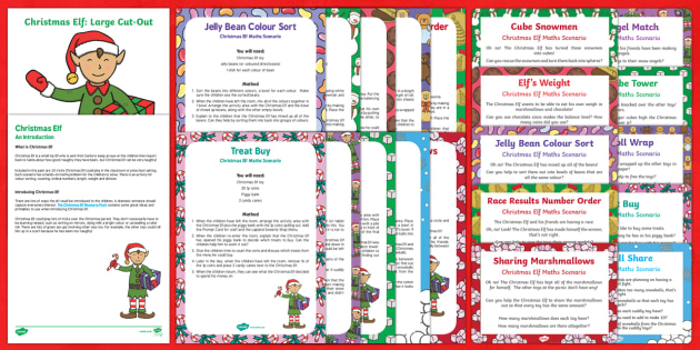 EYFS Christmas Elf Maths Scenarios Resource Pack