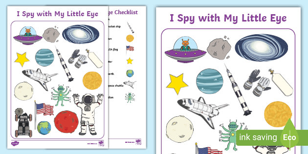 Space Themed I Spy With My Little Eye Activity