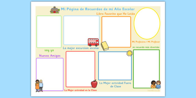 School Year Memory Write Up Spanish Translation