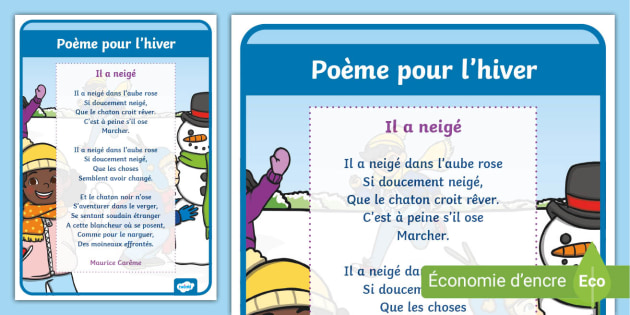 Poème pour l'hiver (teacher made)