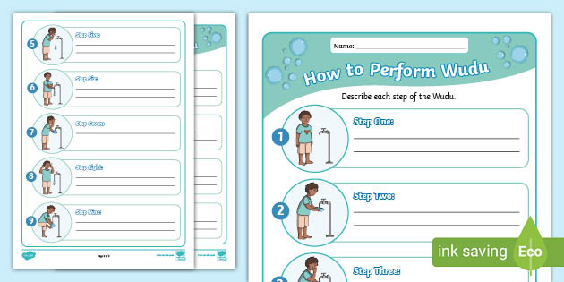 How to Perform Wudu Writing Activity (Boy) (teacher made)