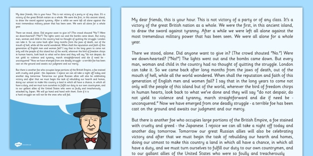 Churchills VE Day Speech - churchill's, ve day, speech, churchill