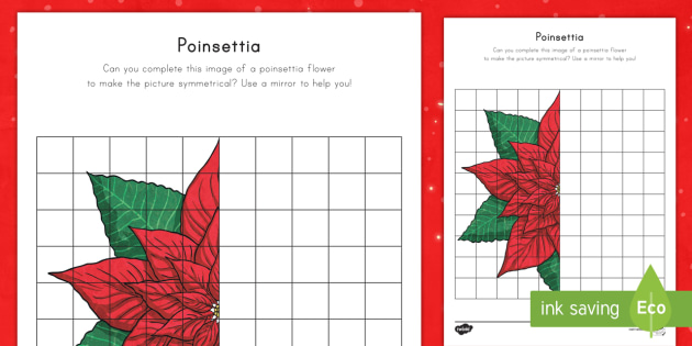 Poinsettia Worksheet / Activity Sheet - poinsettia, square grid