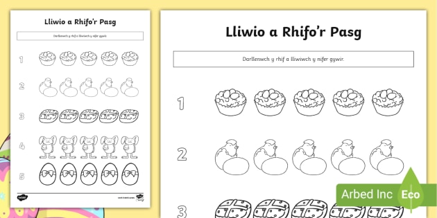 Easter Themed Count and Colour Sheet (teacher made)