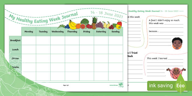 My Healthy Eating Week Journal | Twinkl Yum (teacher made)