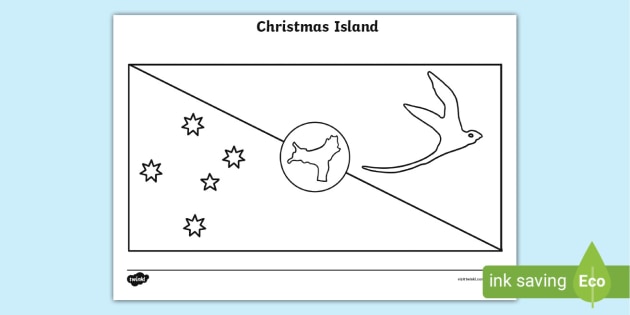 Christmas Island Flag Colouring Sheet