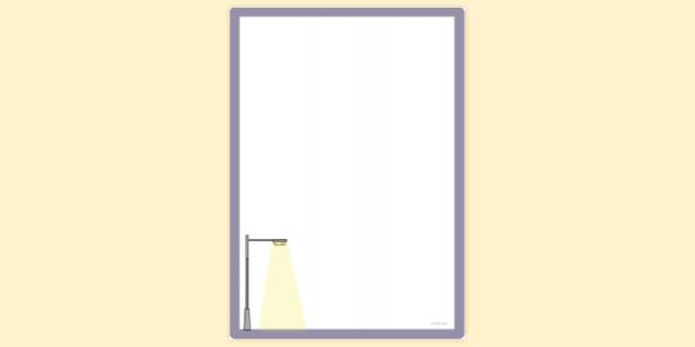 FREE! - Simple Blank Lamp Post Page Border | Page Borders | Twinkl