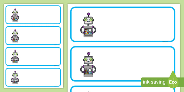 👉 Editable Drawer - Peg - Name Labels (Robots)