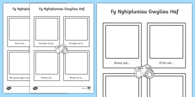 My Holiday Snapshots Writing Frame Gaeilge (teacher made)