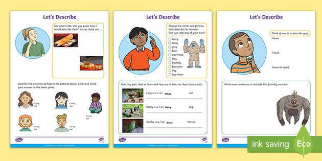 How to describe about things you are looking at?