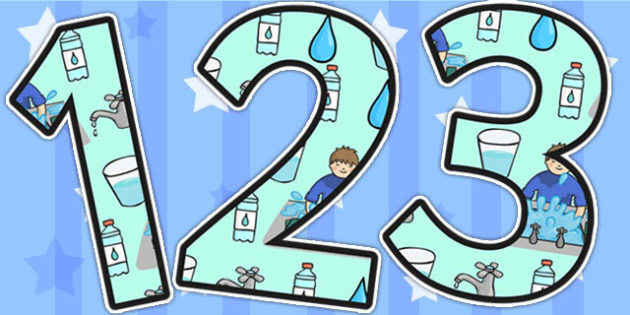 FREE! - 👉 Water Area Themed Display Numbers