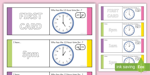 12 Hour and 24 Hour Loop Cards (Teacher-Made)