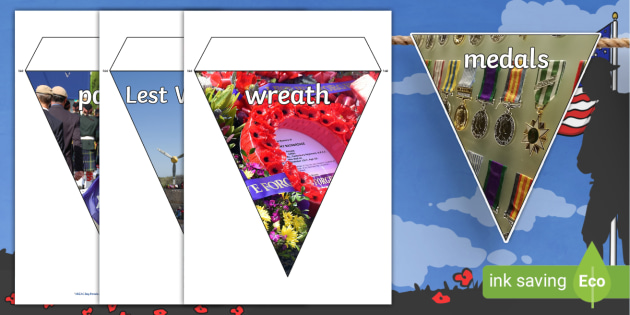 Anzac Day Photo Display Bunting - Twinkl - Australia