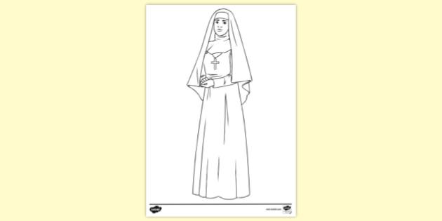 FREE! - Nun Colouring Sheet | Colouring Sheets