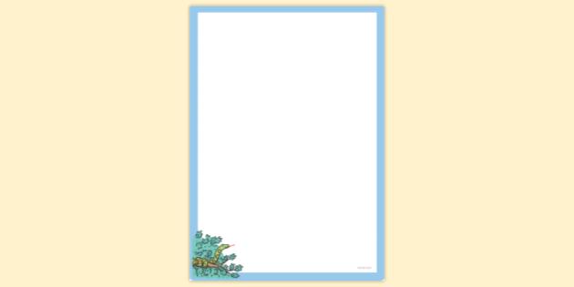 FREE! - Simple Blank Snake In The Bushes Page Border | Page Borders