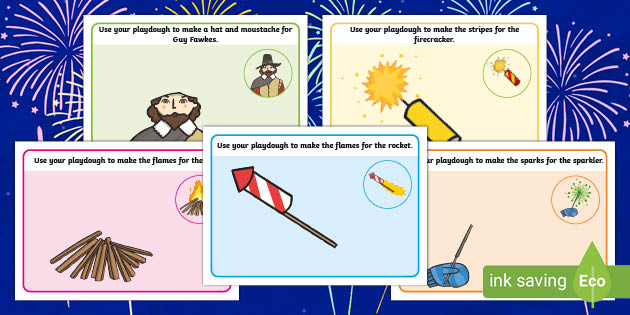 Fireworks Night Playdough Mats (teacher made)