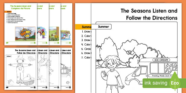 The Seasons Listen and Complete the Picture Activity
