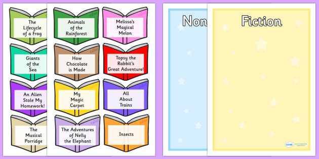 Non Fiction and Fiction Book Titles Sorting Activity