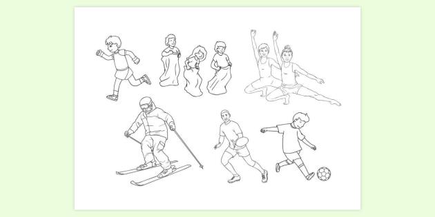 FREE! - Cartoon Sports Colouring | Colouring Sheets