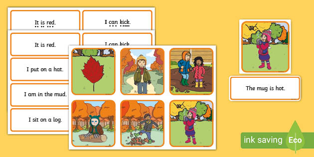 Phase 2 Autumn Simple Sentence Matching Activity