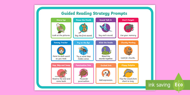EYFS Guided Reading Strategy Prompt Question Mat
