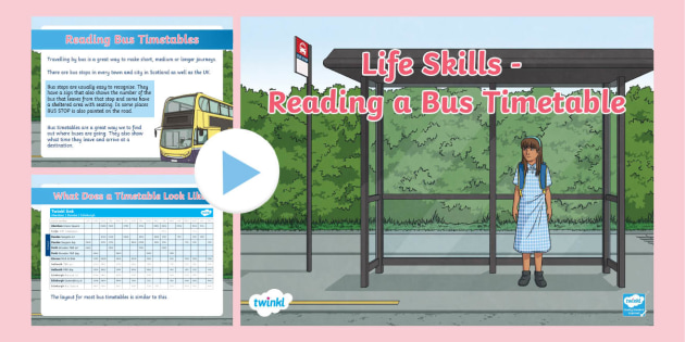Life Skills - Reading a Bus Timetable PowerPoint