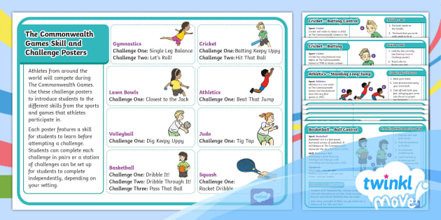 Move PE: The Commonwealth Games Sports Challenge Posters (F-2)