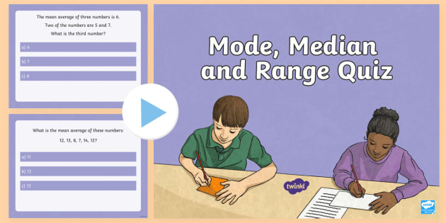 Mode Median and Range PowerPoint Test