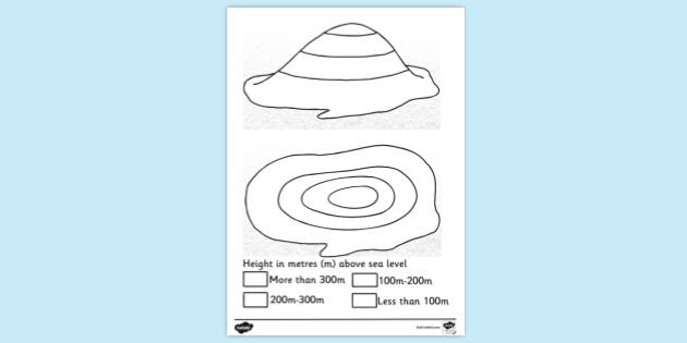 FREE! - Contoured Hill Colouring | Colouring Sheets