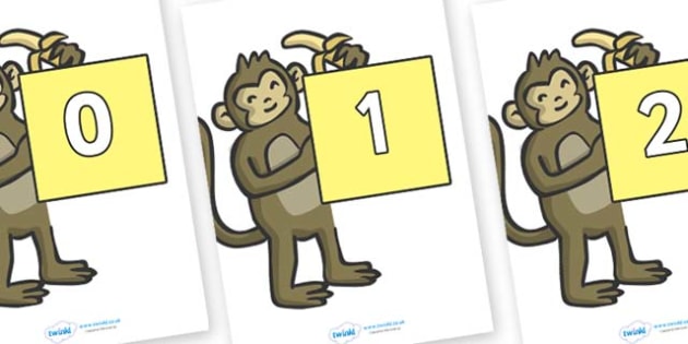 FREE! - Numbers 0-31 on Monkeys (teacher made)
