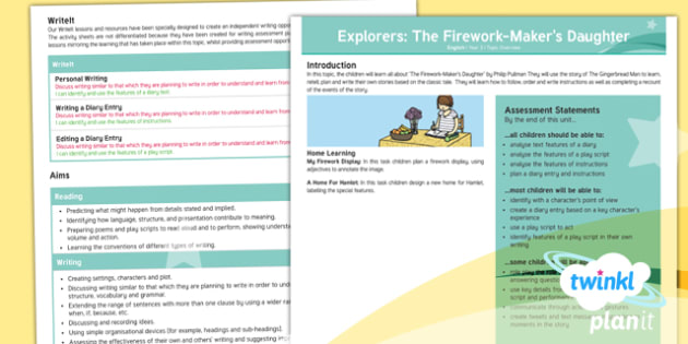 FREE! - Explorers: The Firework-Maker’s Daughter Y3 Overview To Support